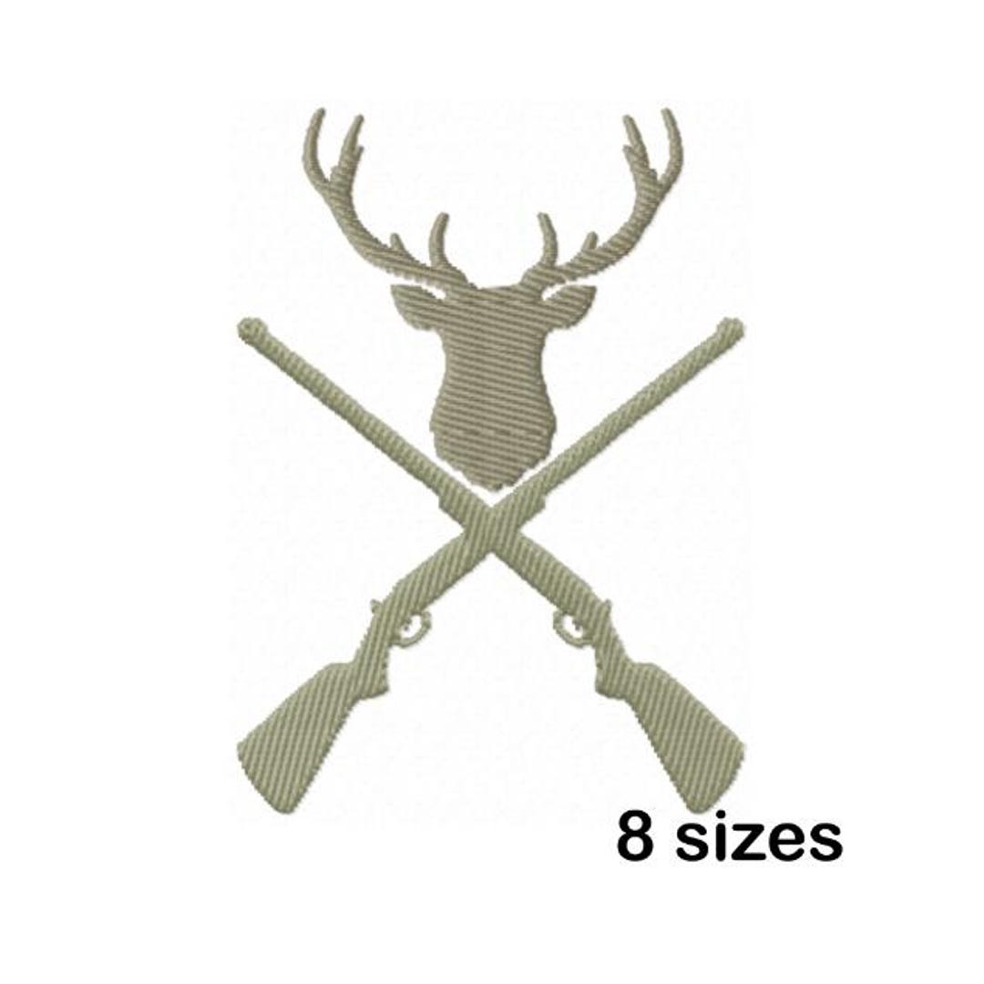 Deer Head Rifles Machine Embroidery Design, Hunting Outdoorsman ...