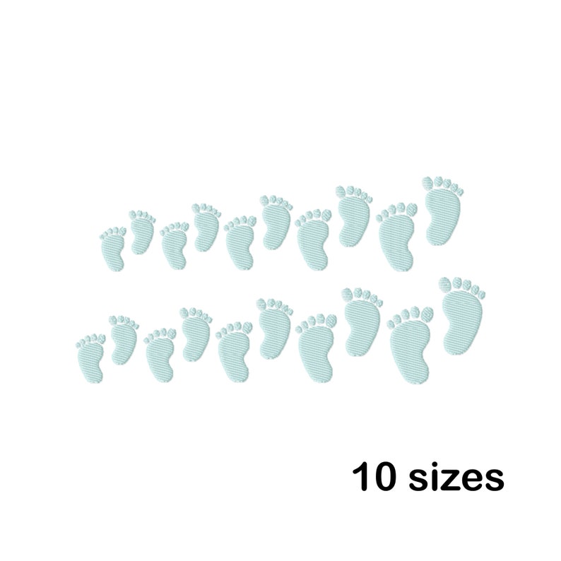 Baby Footprints Embroidery Designs Instant Download 10 - Etsy
