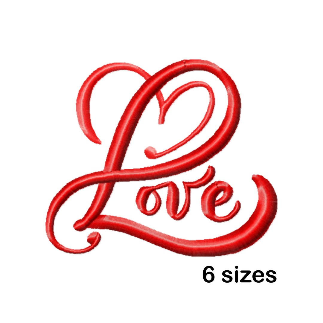 Love Embroidery Design, Valentine Machine Embroidery Design, Instant ...