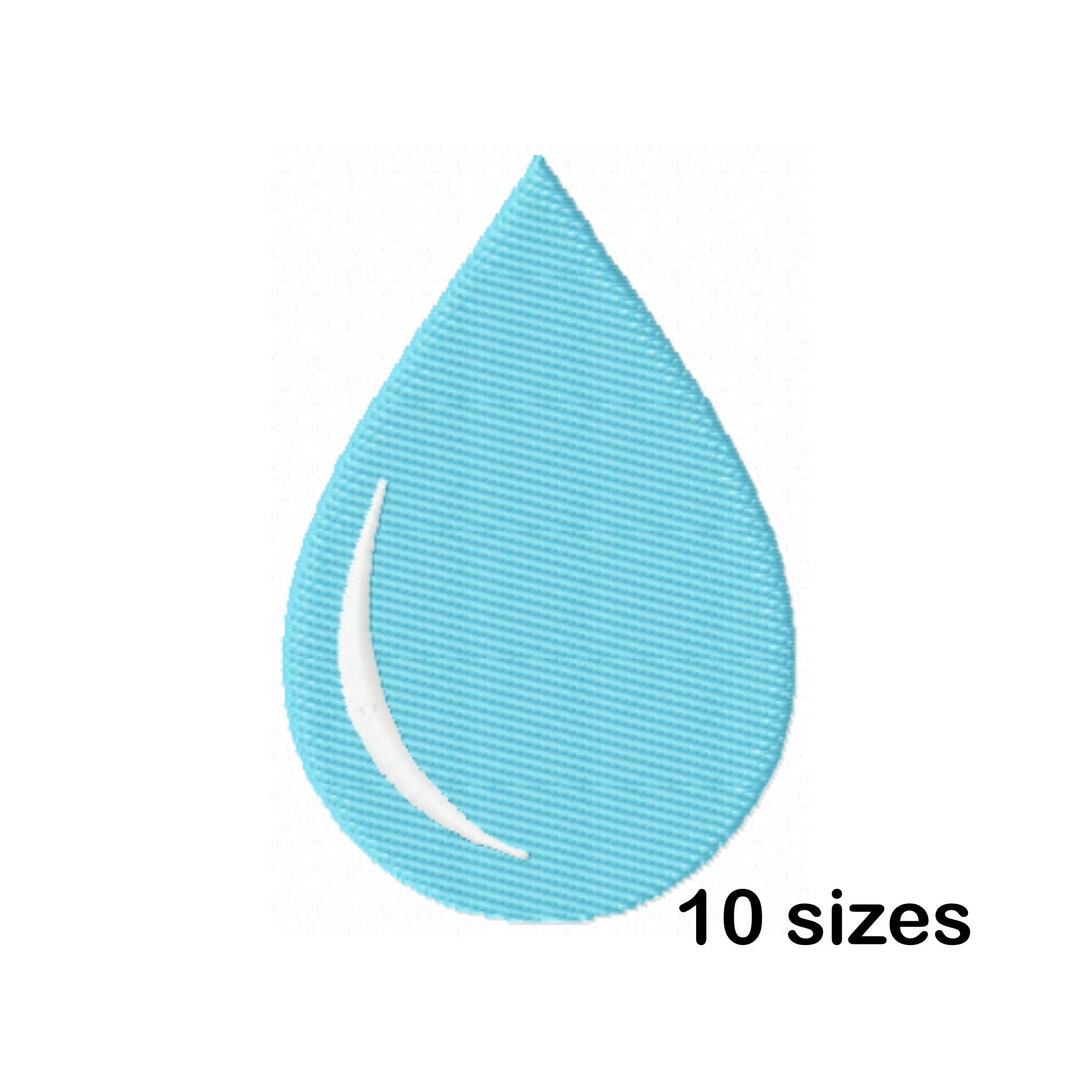 Rain Drop Embroidery Designs, Instant Download in 10 Sizes - Etsy