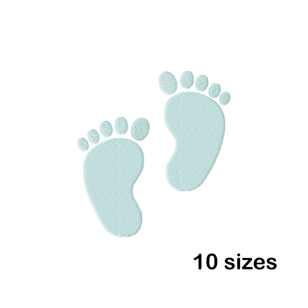 Baby Footprints Embroidery Designs, Instant Download in 10 Sizes - Etsy