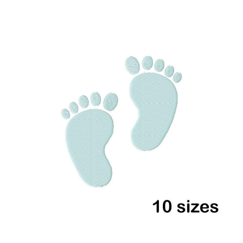Baby Footprints Embroidery Designs Instant Download 10 - Etsy
