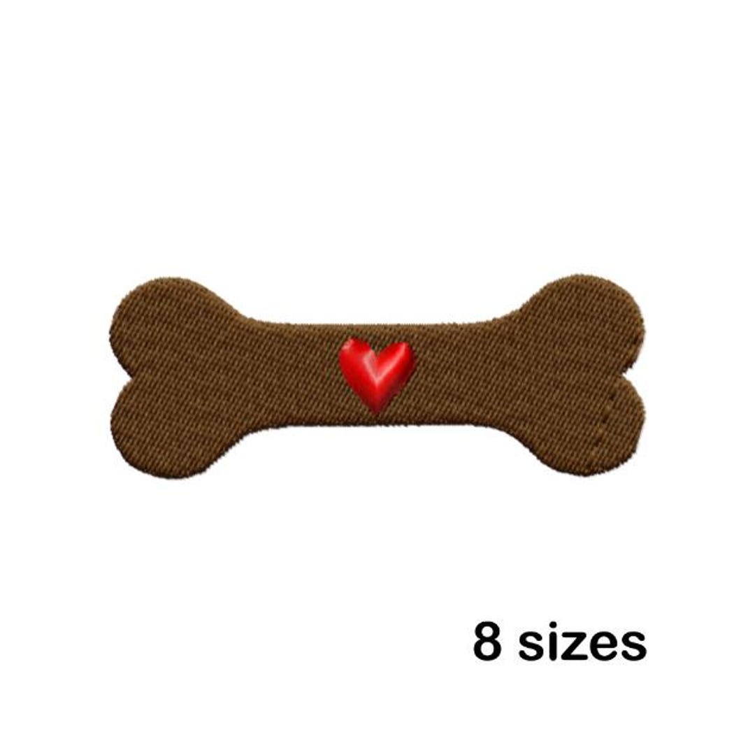 Dog Bone Heart Machine Embroidery Design, Pet Theme, Instant Download ...