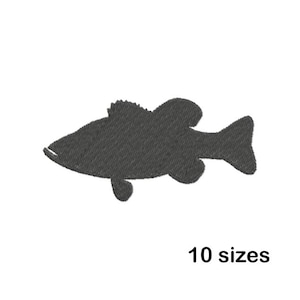 Bass Fish Embroidery Design, Instant Download in 10 Sizes - Etsy