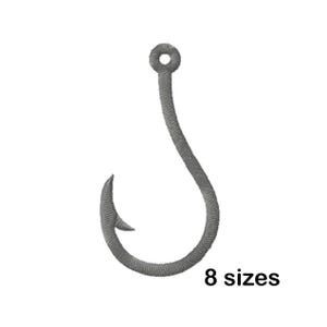 Fish Hook Embroidery Design, Instant Download in 8 Sizes - Etsy