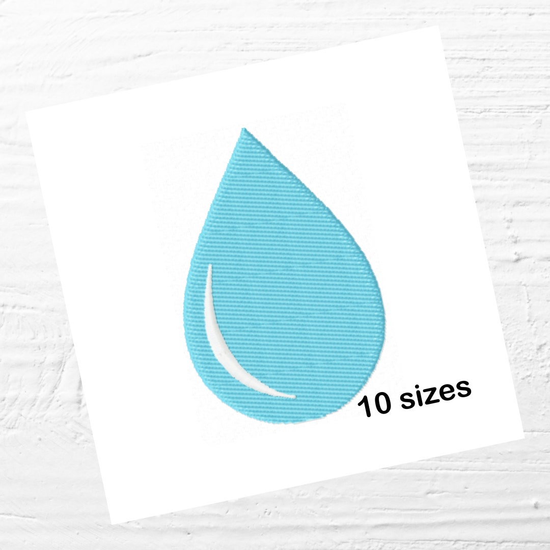 Rain Drop Embroidery Designs Instant Download 10 Sizes - Etsy