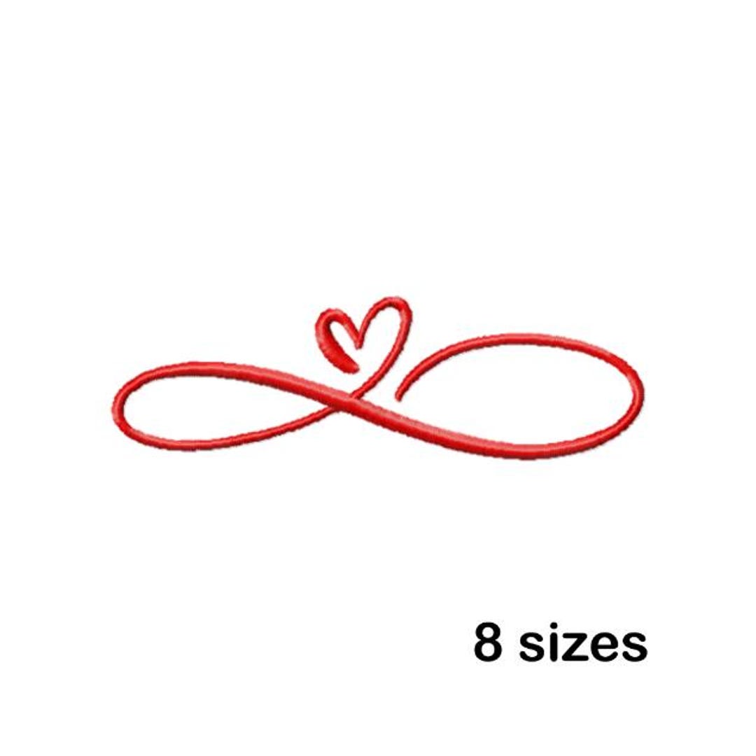 Infinity Heart Embroidery Design, Valentine’s Day, Instant Download - Etsy