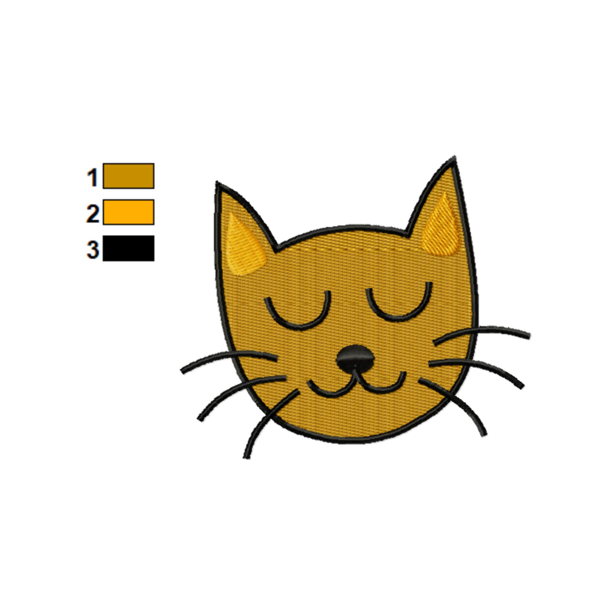 Cat Face Embroidery Design Instant Download 4 Sizes - Etsy