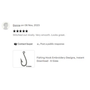 Fishing Hook Embroidery Design, Instant Download in 6 Sizes - Etsy