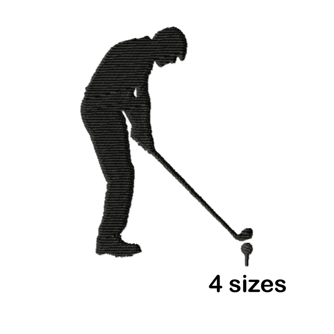 Golfer Embroidery Design, Instant Download in 4 Sizes - Etsy
