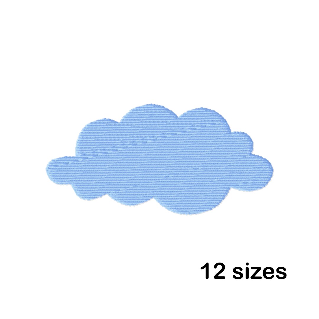 Cloud Embroidery Designs, Sky Embroidery Filled Stitches, Mini Cloud ...