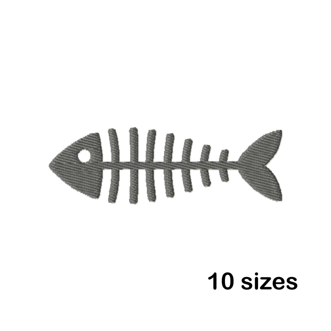 Fish Bone Embroidery Design, Instant Download in 10 Sizes - Etsy