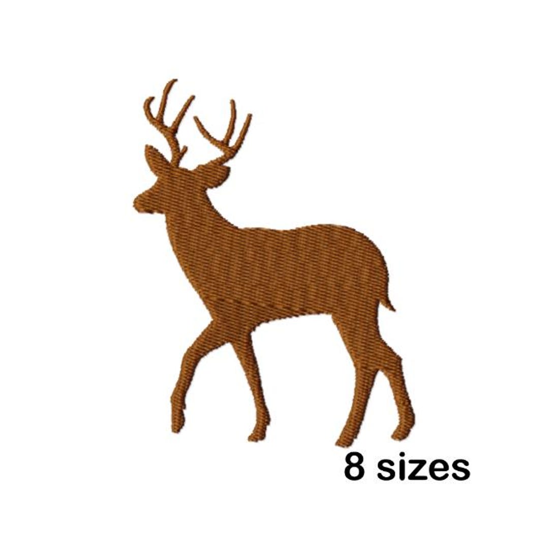 Deer Silhouette Machine Embroidery Design, Buck Stag Embroidery File ...
