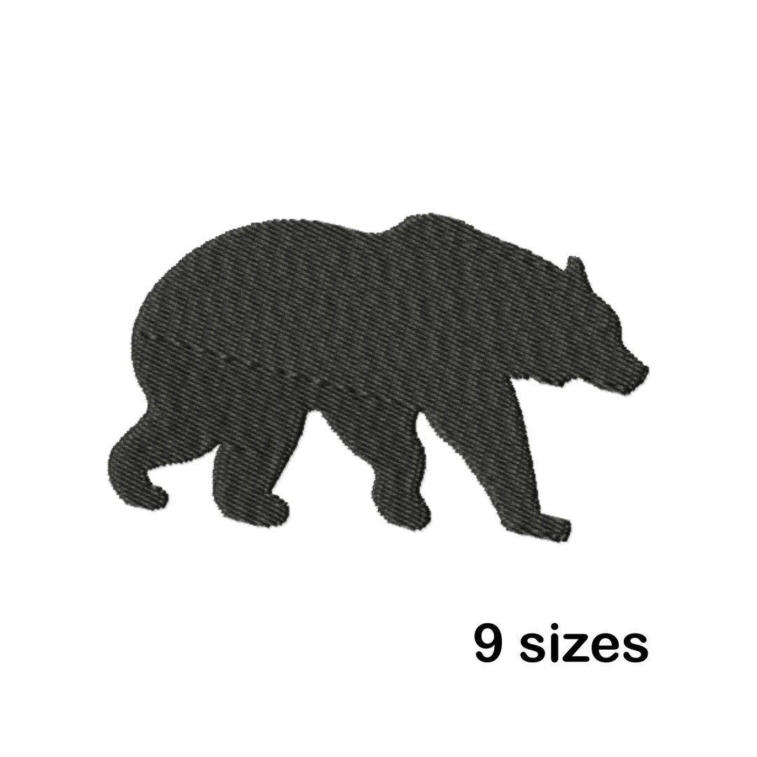 Black Bear Embroidery Design, Instant Download in 9 Sizes - Etsy