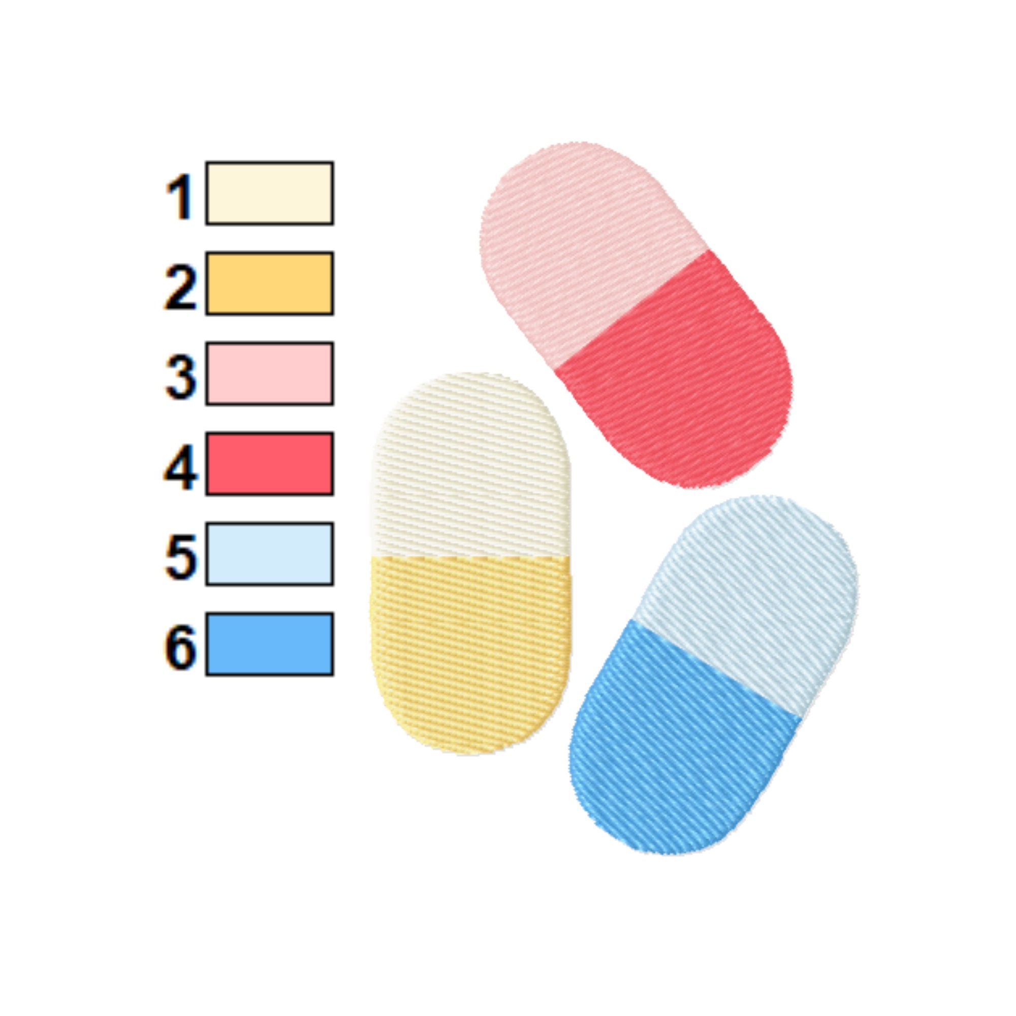 Mini Pills Embroidery Design, Instant Download in 6 Sizes - Etsy
