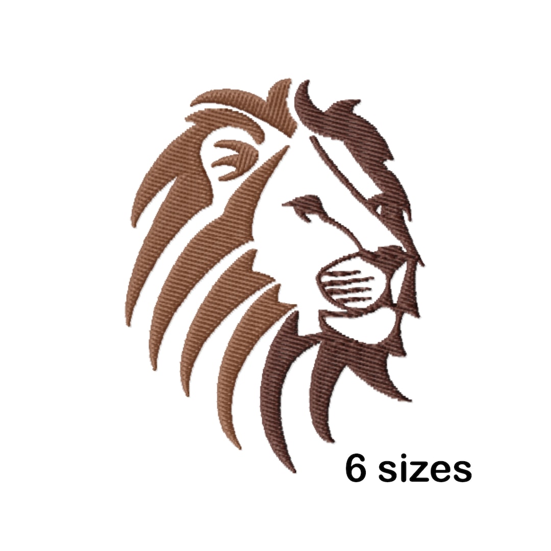Lion Head Embroidery Design, Instant Download in 6 Sizes - Etsy