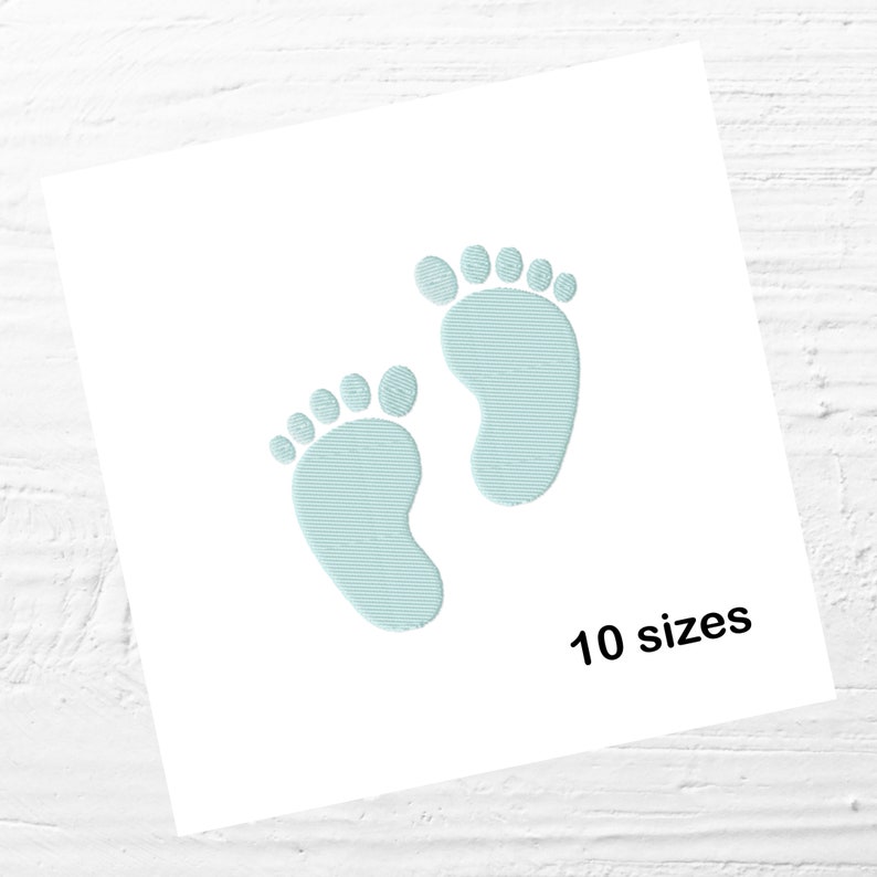 Baby Footprints Embroidery Designs Instant Download 10 - Etsy