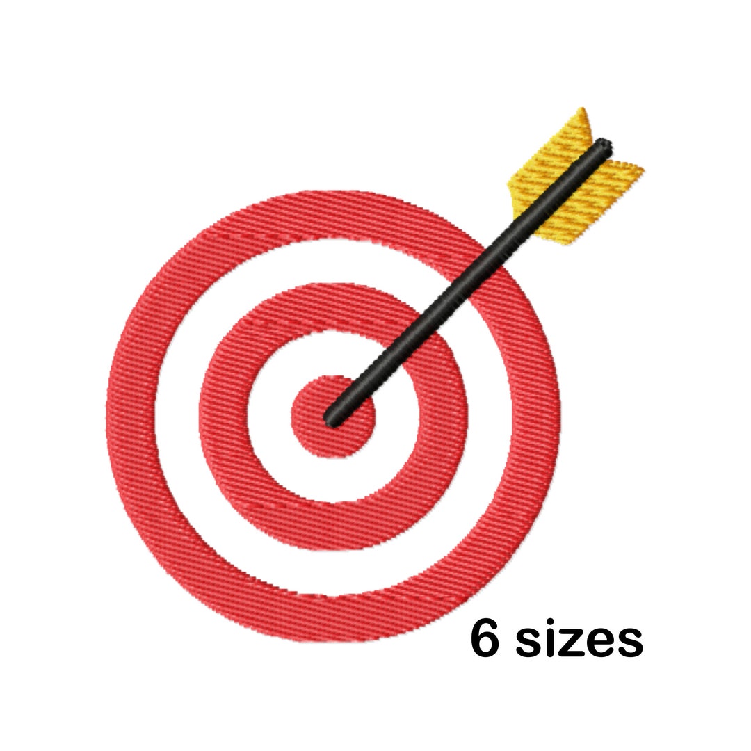 Archery Target and Arrow Embroidery Design, Instant Download in 6 Sizes ...