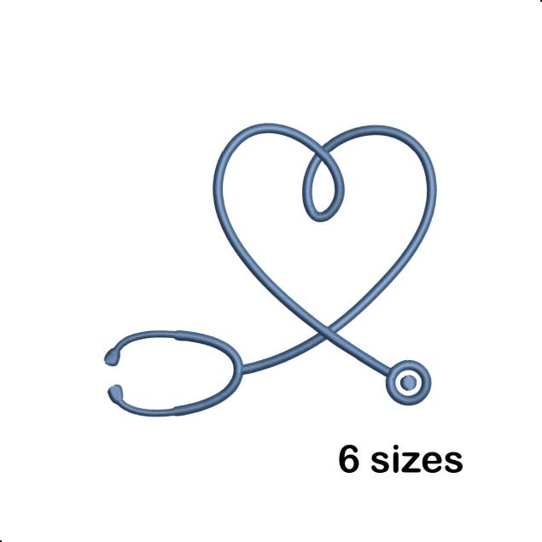 Heart Stethoscope Machine Embroidery Design, Nurse Doctor Medical ...