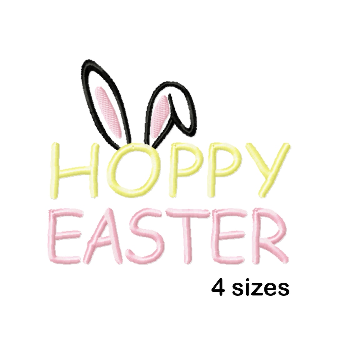 Hoppy Easter Bunny Ears Embroidery Design, Instant Download in 4 Sizes ...