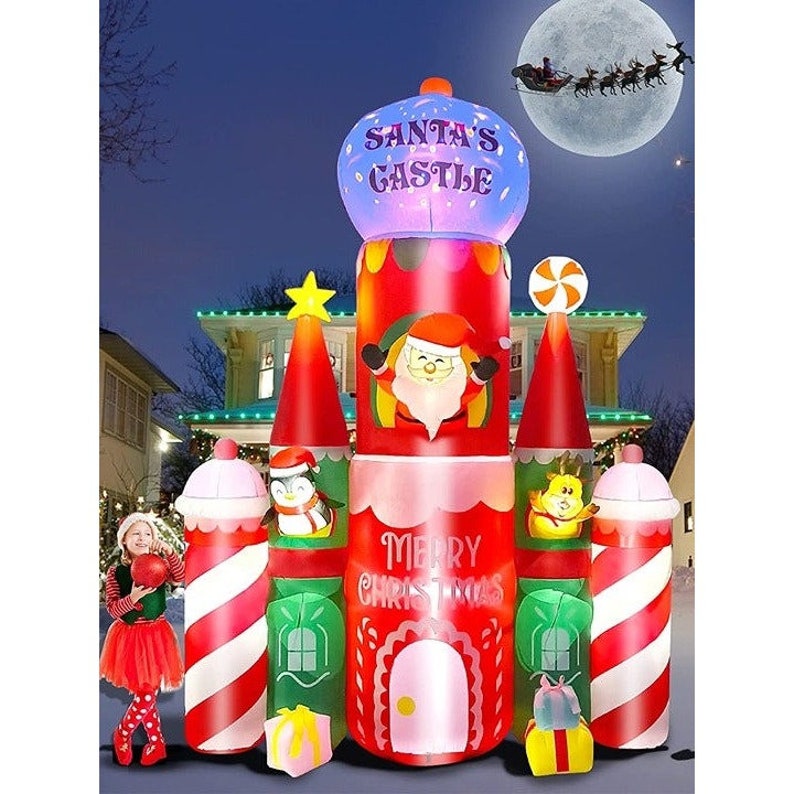 Christmas Inflatable Santa s Candy Cane Castle 10ft Tall Etsy Christmas Inflatable Santa s Candy Cane Castle 10ft Tall Etsy
