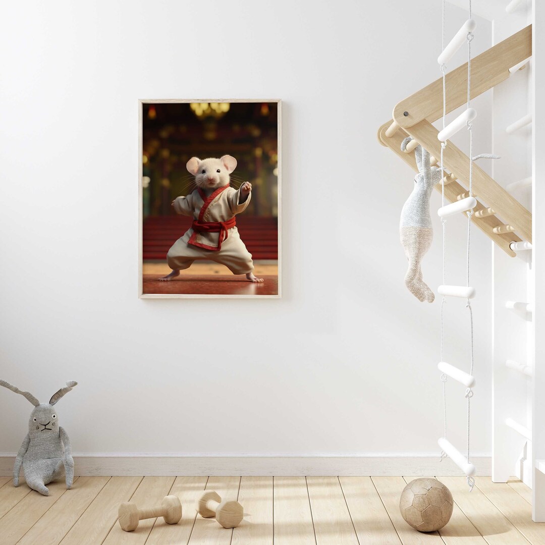 Maus Portrait / Kung Fu / Mouse Poster Premium AP3119 / Animal Art ...