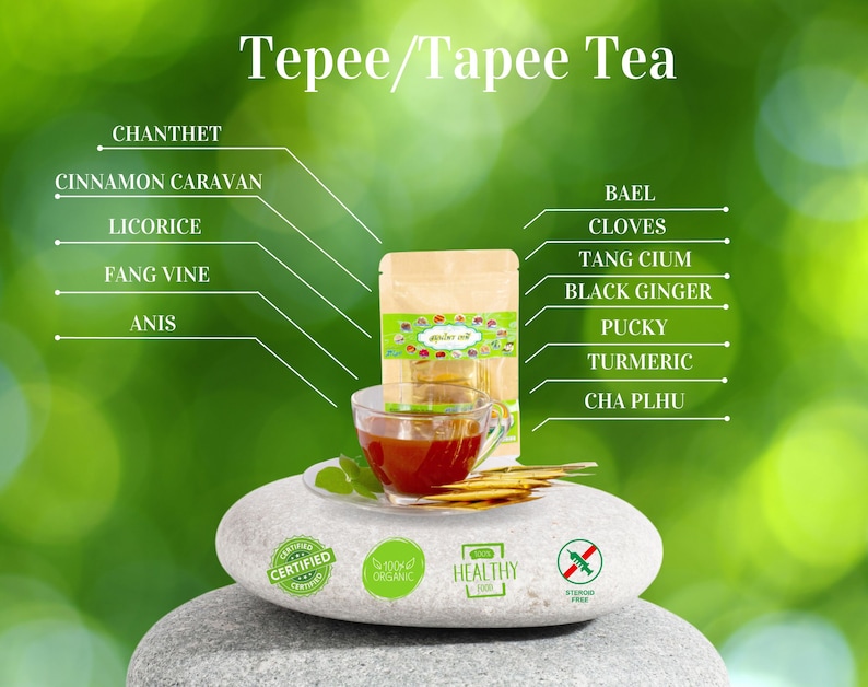 75 Tea Bags Thai Herbal Tepee Tapee Thephi Tea Relief - Etsy