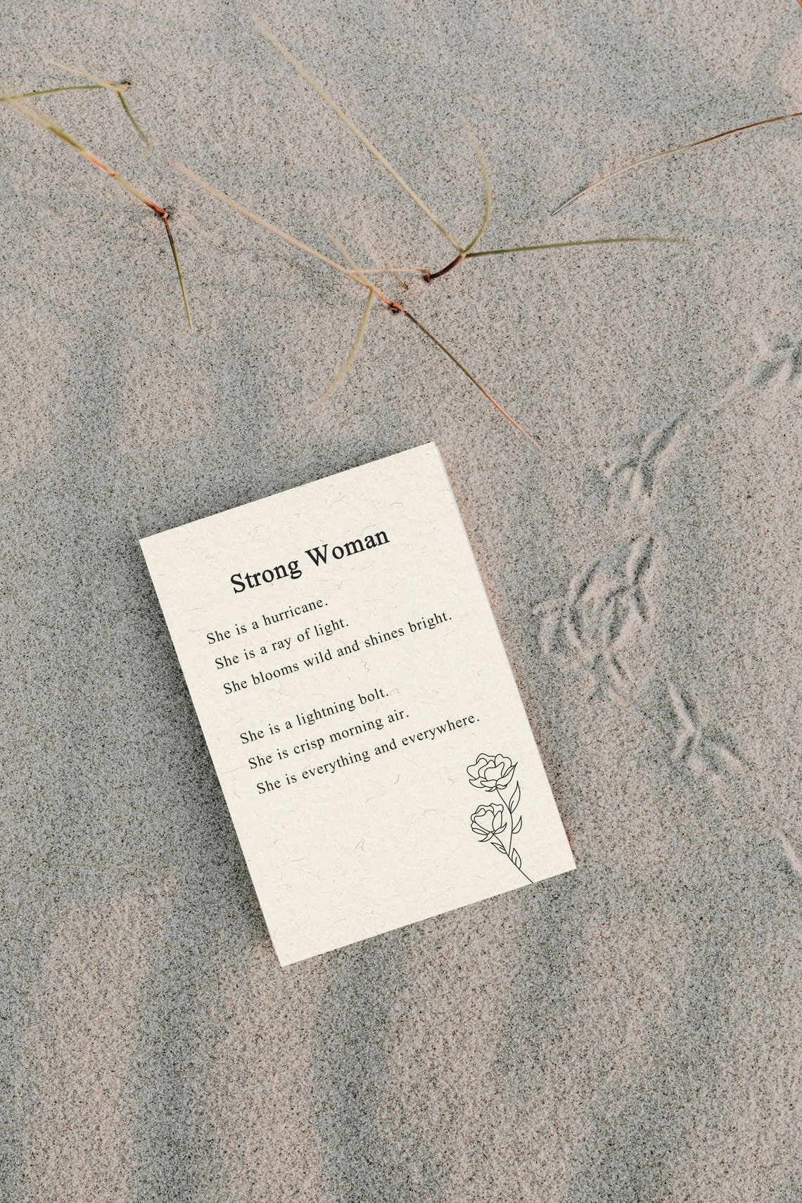 Funeral Short Poem Strong Woman Grief Loss, Printable Poem, Short ...