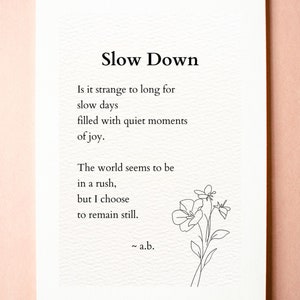 Short Poem Life Slow Down Life, Short Poem Life, Digital Poem Life ...