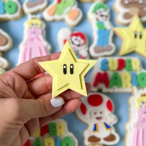 Mario Star Cookie Cutter & Fondant Stamp, Debosser, Mario Bros, Super ...