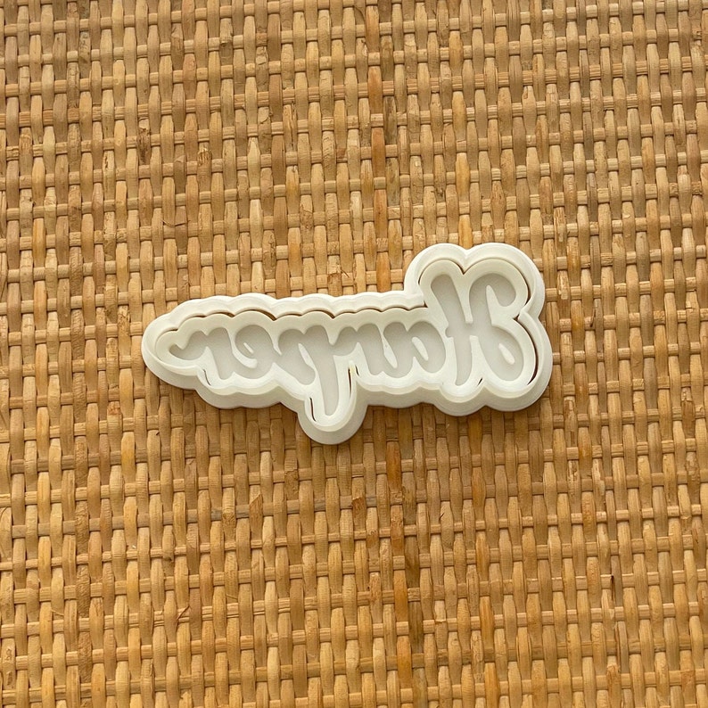 Script Name Cookie Cutter & Fondant Stamp Debosser Custom - Etsy