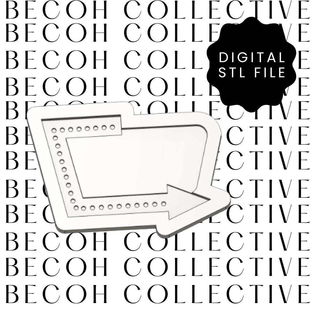 Digital STL File Retro Blank Sign Cookie Stamp & Cutter, STL File ...