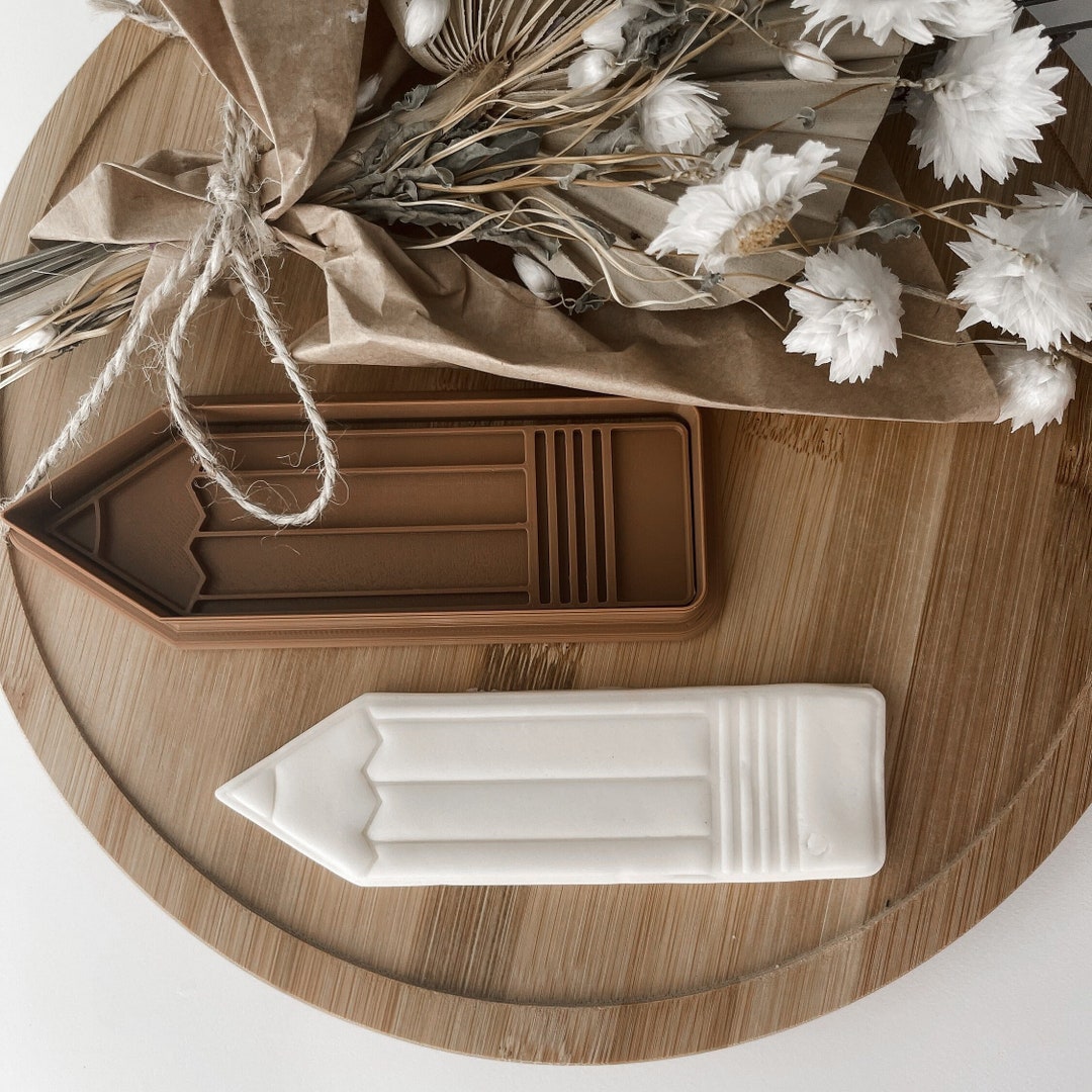 Pencil Cookie Cutter & Fondant Stamp - Etsy Australia