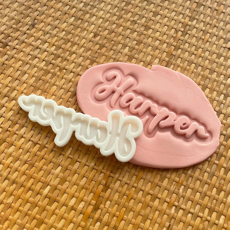Script Name Cookie Cutter & Fondant Stamp Debosser Custom - Etsy