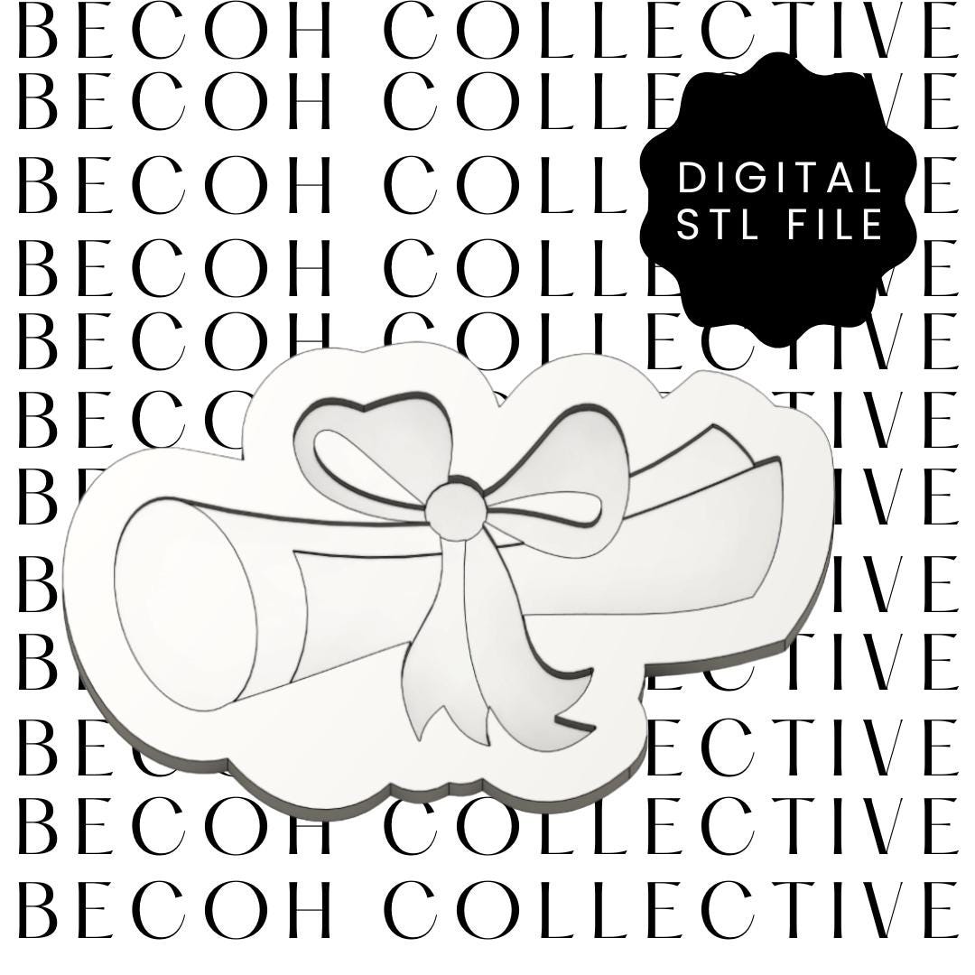 Graduation Scroll With Bow Cookie Stamp & Cutter (digital STL File) - Etsy