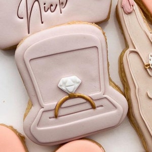 Engagement Ring in Box Cookie Stamp & Cutter, Wedding, Engagement ...