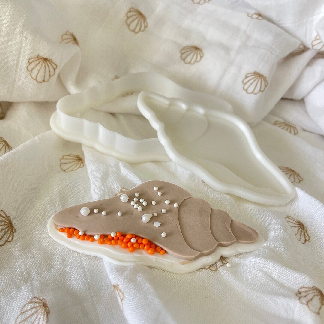 Spiral Sea Shell Cookie Cutter & Fondant Stamp, Debosser, Cookie Stamp ...