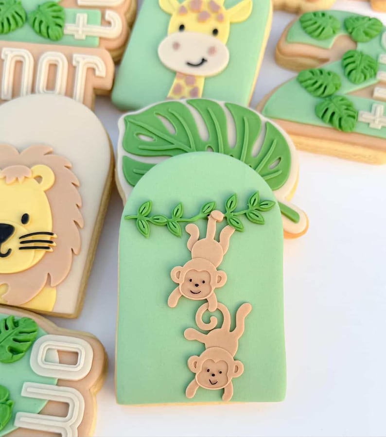 Monkeys Cookie Stamp, Safari Jungle Theme, Fondant Debosser - Etsy