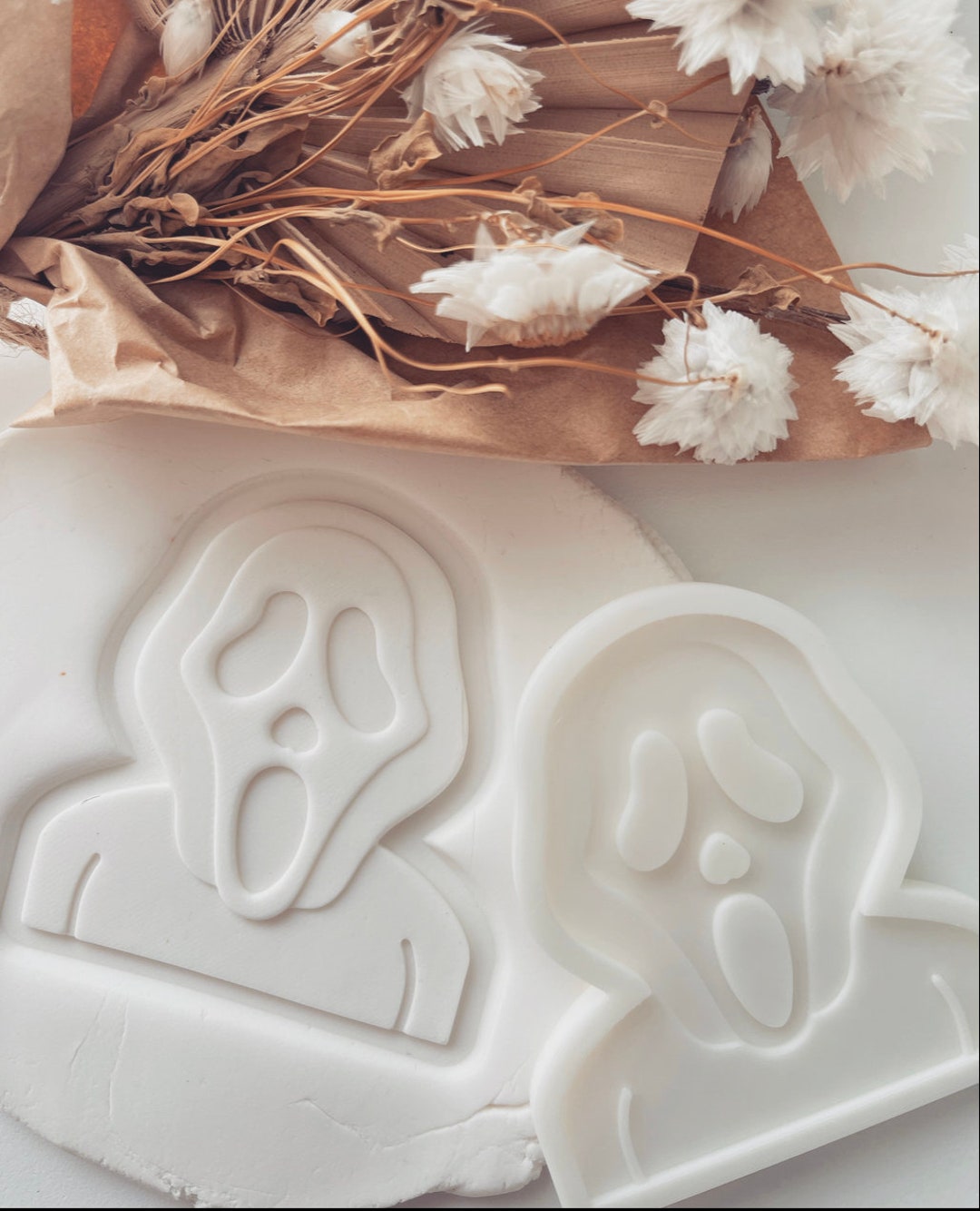 Scream Face Cookie Cutter & Fondant Stamp, Ice Scream, Spooky, Skull ...