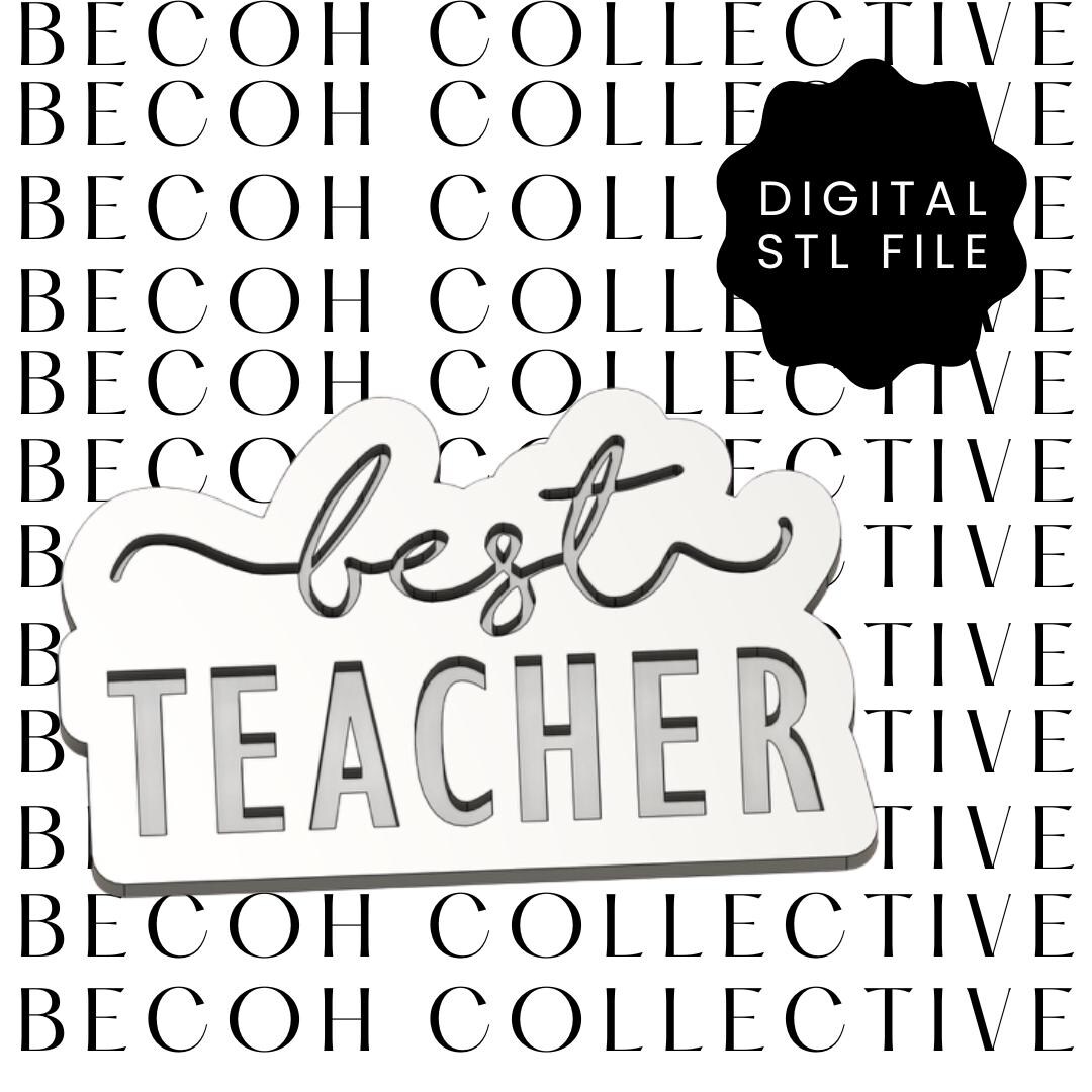 Digital STL Best Teacher Cookie Stamp & Cutter, STL File, Digital ...