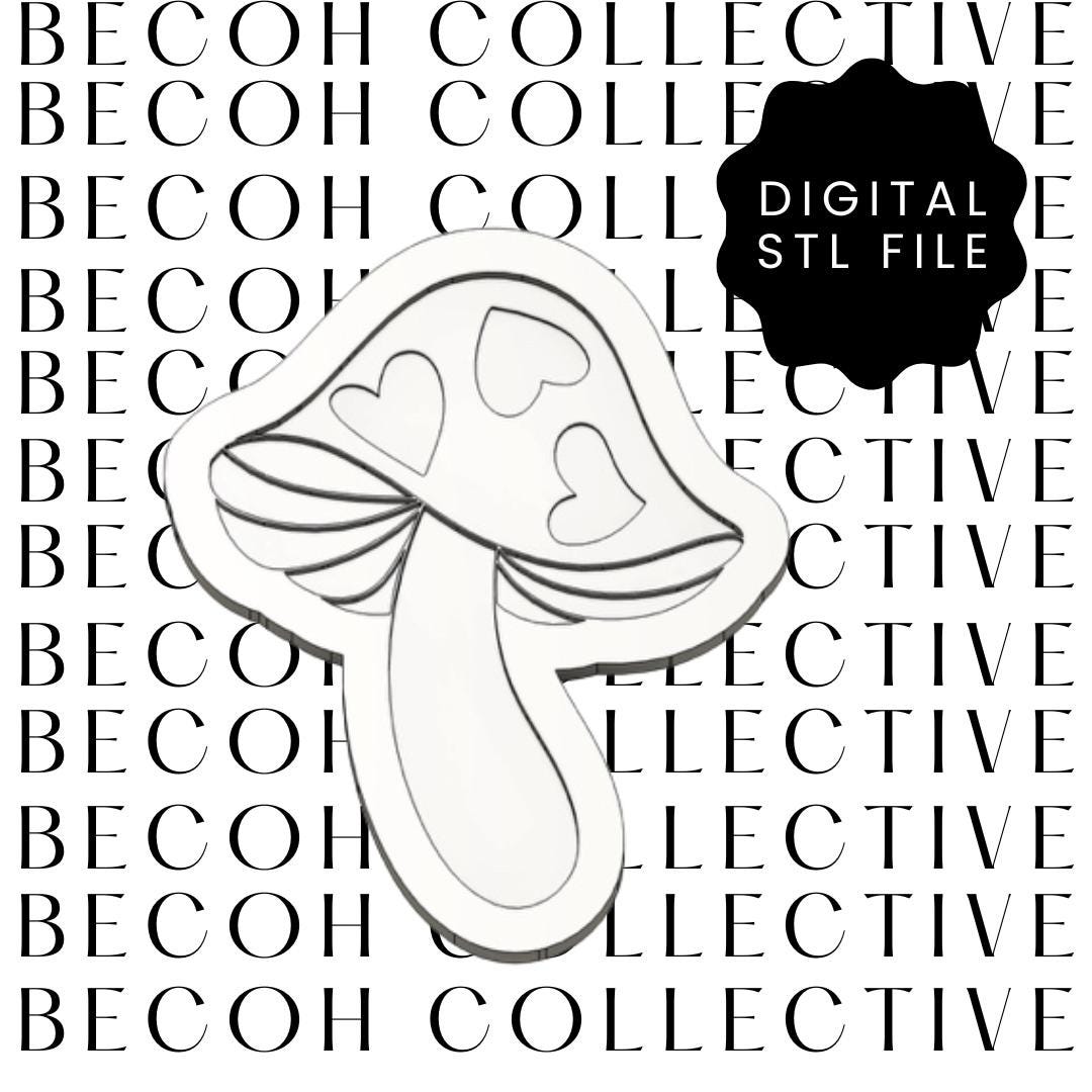 Mushroom Cookie Stamp & Cutter STL File, Love Theme (digital Download ...