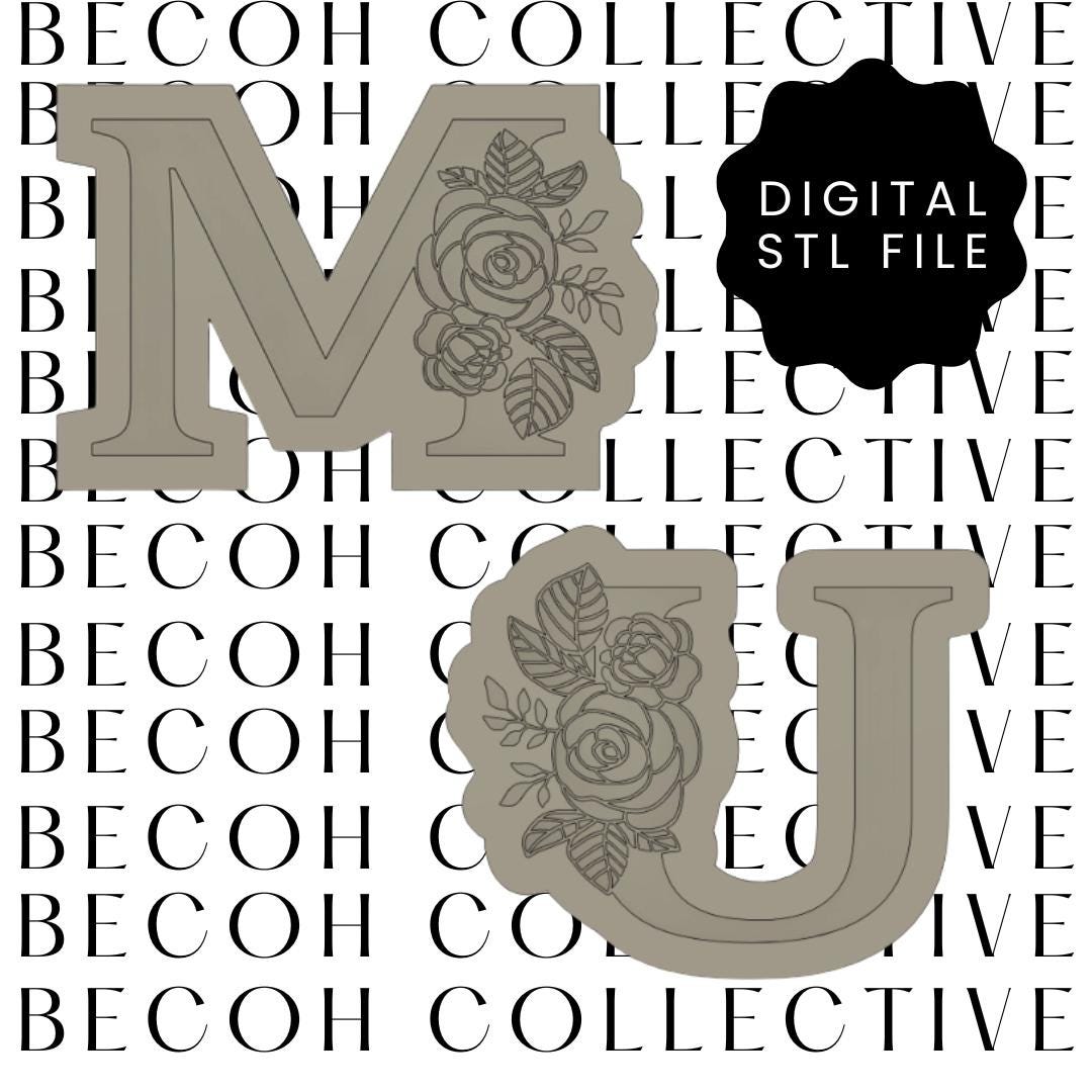 Digital STL File Floral M and U for MUM Cookie Stamp & Cutter, STL File ...