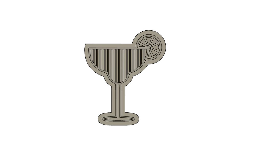 Digital STL File Citrus Cocktail Glass Cookie Stamp & Cutter, STL File ...