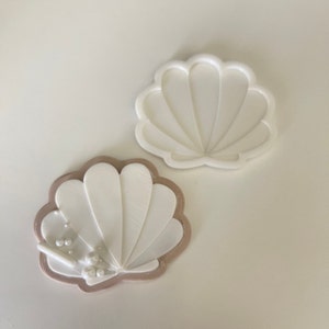 Sea Shell Cookie Cutter & Fondant Stamp, Debosser, Cookie Stamp, Shell ...
