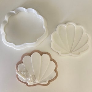 Sea Shell Cookie Cutter & Fondant Stamp, Debosser, Cookie Stamp, Shell ...