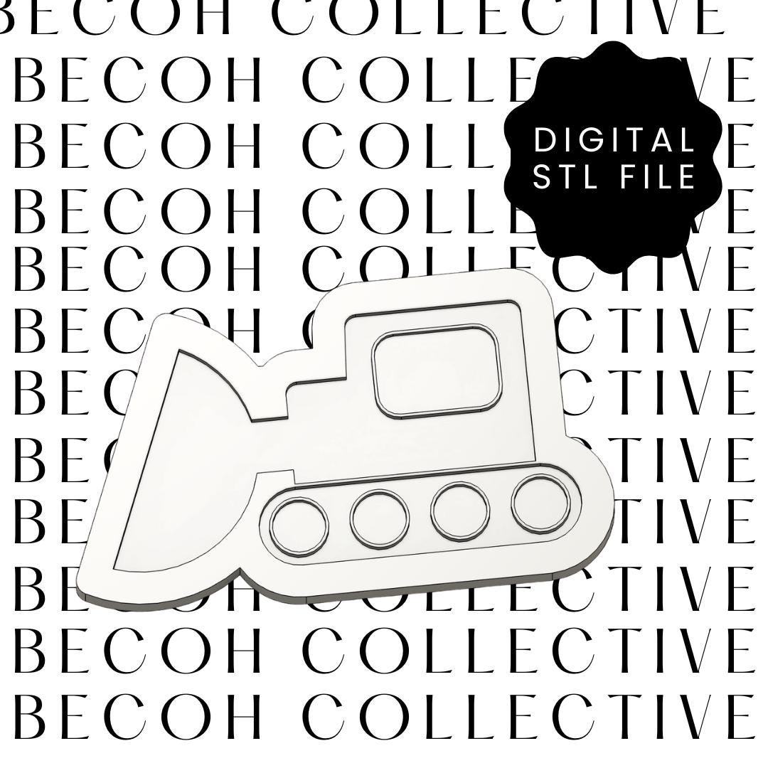 Bulldozer Cookie Stamp & Cutter STL File, Fondant Stamp (digital ...