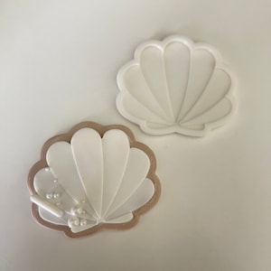 Sea Shell Cookie Cutter & Fondant Stamp, Debosser, Cookie Stamp, Shell ...