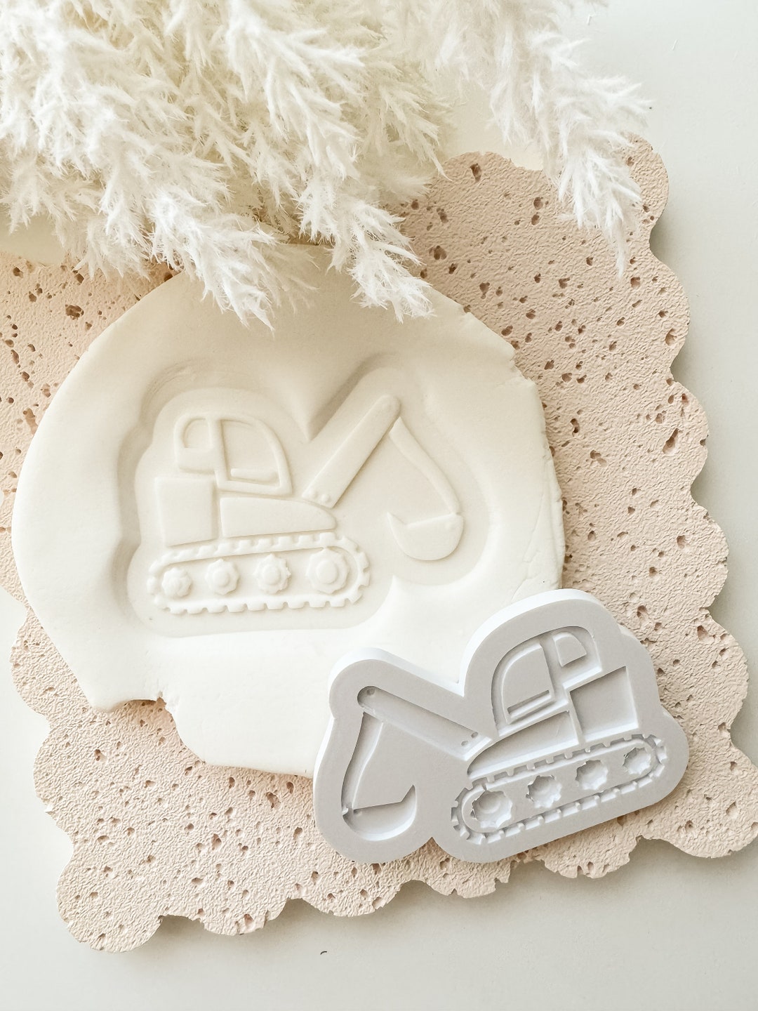 Digger Cookie Cutter & Fondant Stamp, Debosser, Truck Cookie Stamps ...