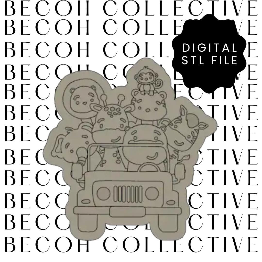 Digital STL Safari Jeep Cookie Stamp & Cutter, STL File, Digital ...