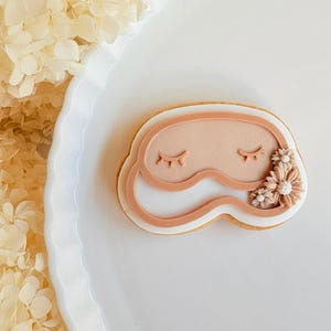 Sleep Mask Cookie Cutter & Fondant Stamp, Debosser, Spa Themed Cookie ...